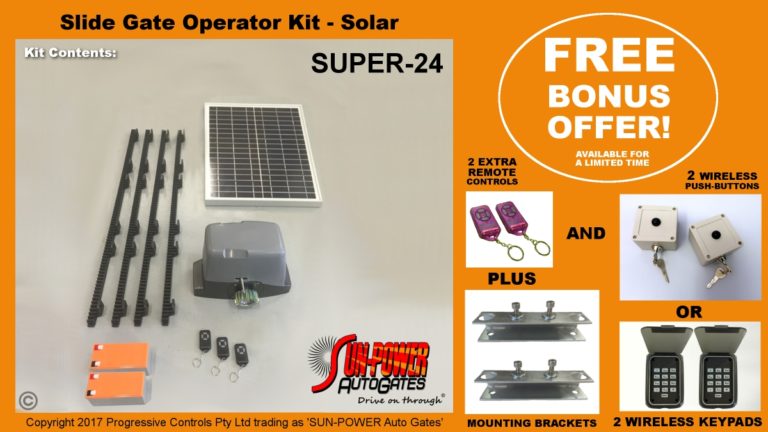 SUPER-24 Slide Gate Kit (SOLAR) – Sungate Australia